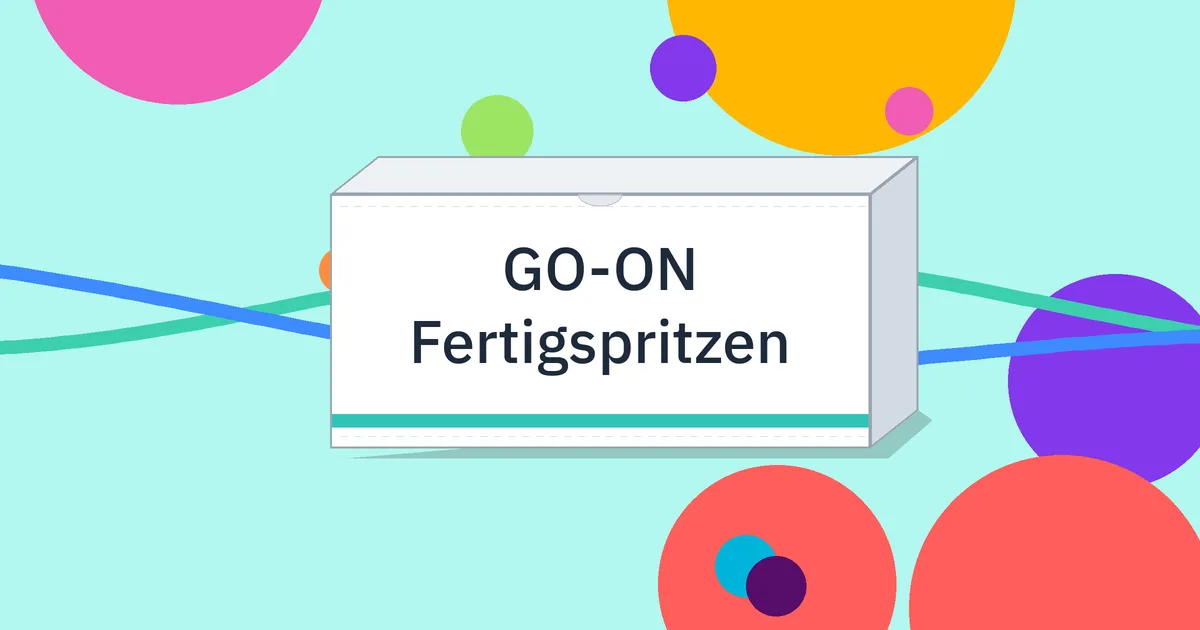 Symbolbild: Packung mit der Aufschrift GO-ON Fertigspritzen (PZN 19065775) – Verfügbarkeit und Bezug in Apotheken in Frankfurt am Main