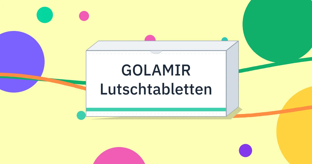 Symbolbild: Packung mit der Aufschrift GOLAMIR Lutschtabletten (PZN 19095084) – Verfügbarkeit und Bezug in Apotheken in Frankfurt am Main