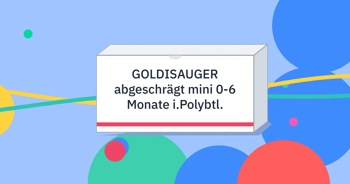 Symbolbild: Packung mit der Aufschrift GOLDISAUGER abgeschrägt mini 0-6 Monate i.Polybtl. (PZN 12543036) – Verfügbarkeit und Bezug in Apotheken in Frankfurt am Main