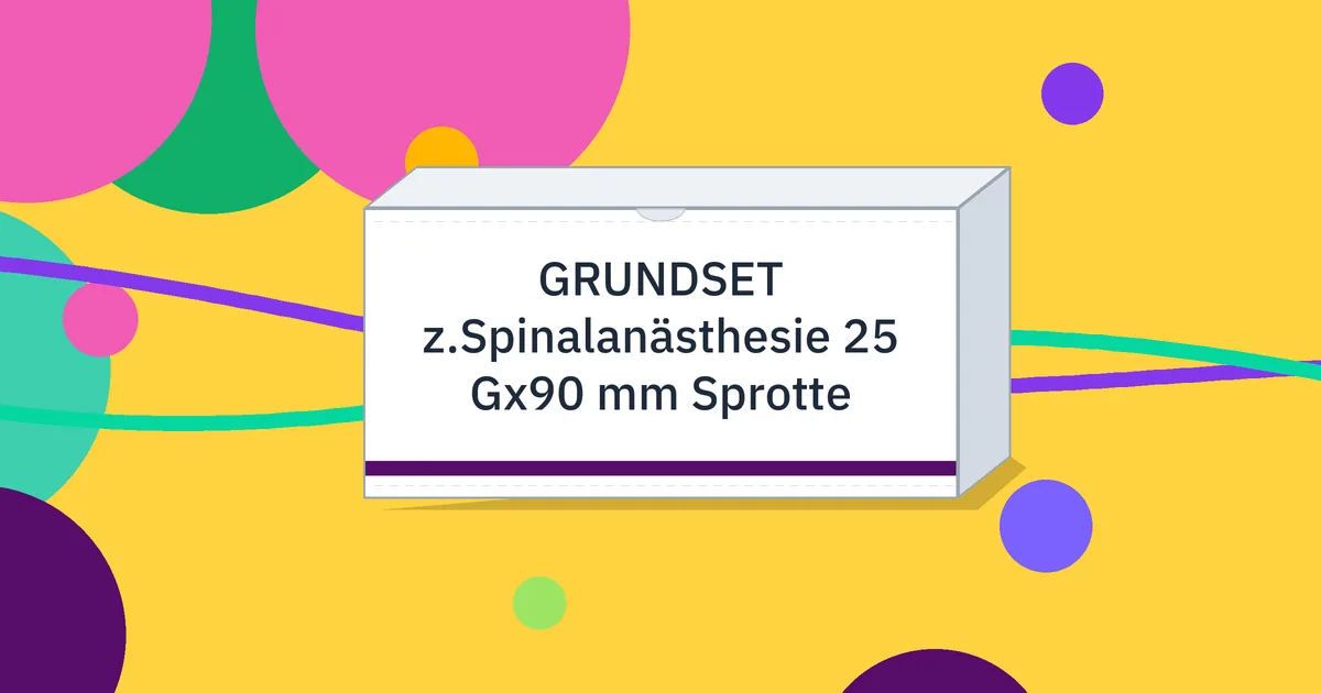 Symbolbild: Packung mit der Aufschrift GRUNDSET z.Spinalanästhesie 25 Gx90 mm Sprotte (PZN 17271631) – Verfügbarkeit und Bezug in Apotheken in Frankfurt am Main