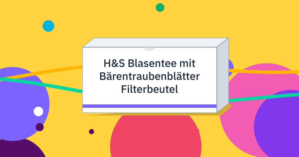 Symbolbild: Packung mit der Aufschrift H&S Blasentee mit Bärentraubenblätter Filterbeutel (PZN 18372877) – Verfügbarkeit und Bezug in Apotheken in Frankfurt am Main