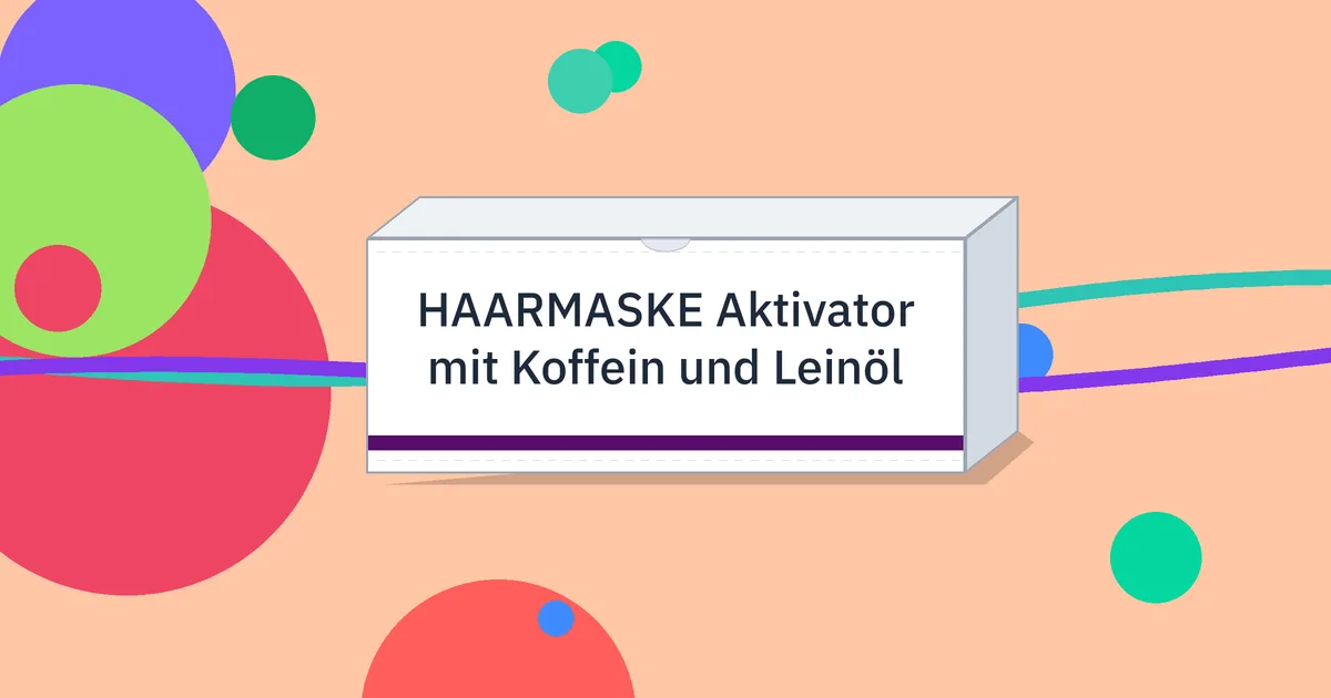 Symbolbild: Packung mit der Aufschrift HAARMASKE Aktivator mit Koffein und Leinöl (PZN 18249585) – Verfügbarkeit und Bezug in Apotheken in Frankfurt am Main