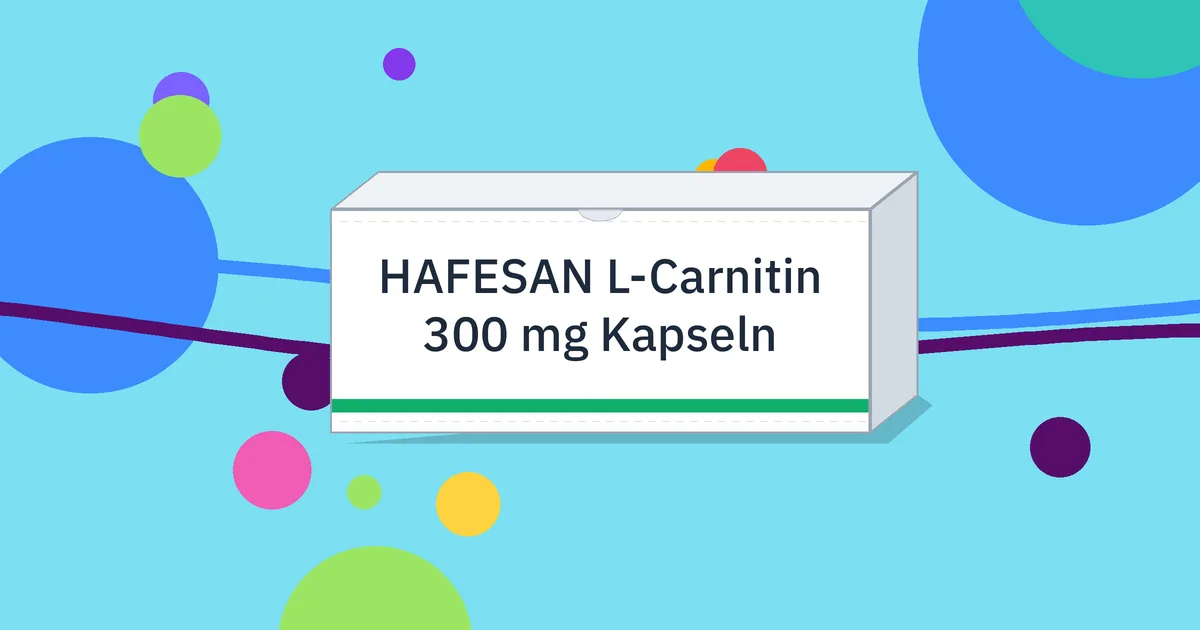 Symbolbild: Packung mit der Aufschrift HAFESAN L-Carnitin 300 mg Kapseln (PZN 03240561) – Verfügbarkeit und Bezug in Apotheken in Frankfurt am Main