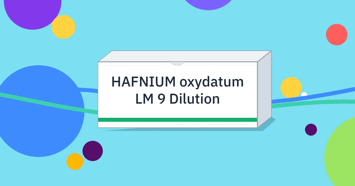 Symbolbild: Packung mit der Aufschrift HAFNIUM oxydatum LM 9 Dilution (PZN 13549727) – Verfügbarkeit und Bezug in Apotheken in Frankfurt am Main