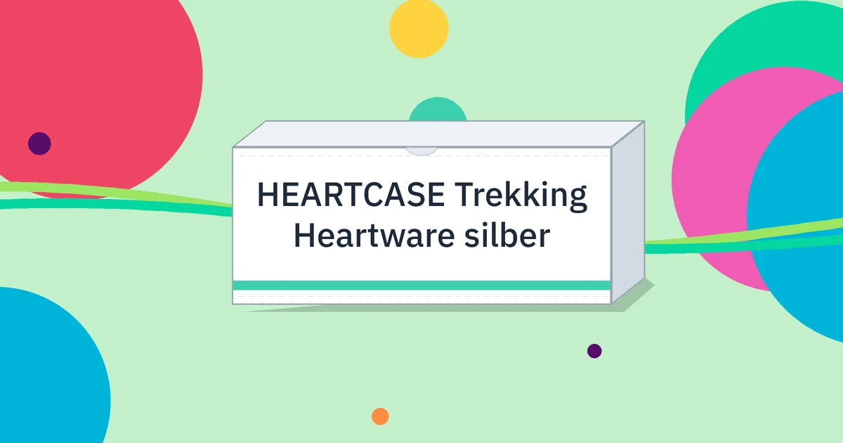 Symbolbild: Packung mit der Aufschrift HEARTCASE Trekking Heartware silber (PZN 18500200) – Verfügbarkeit und Bezug in Apotheken in Frankfurt am Main