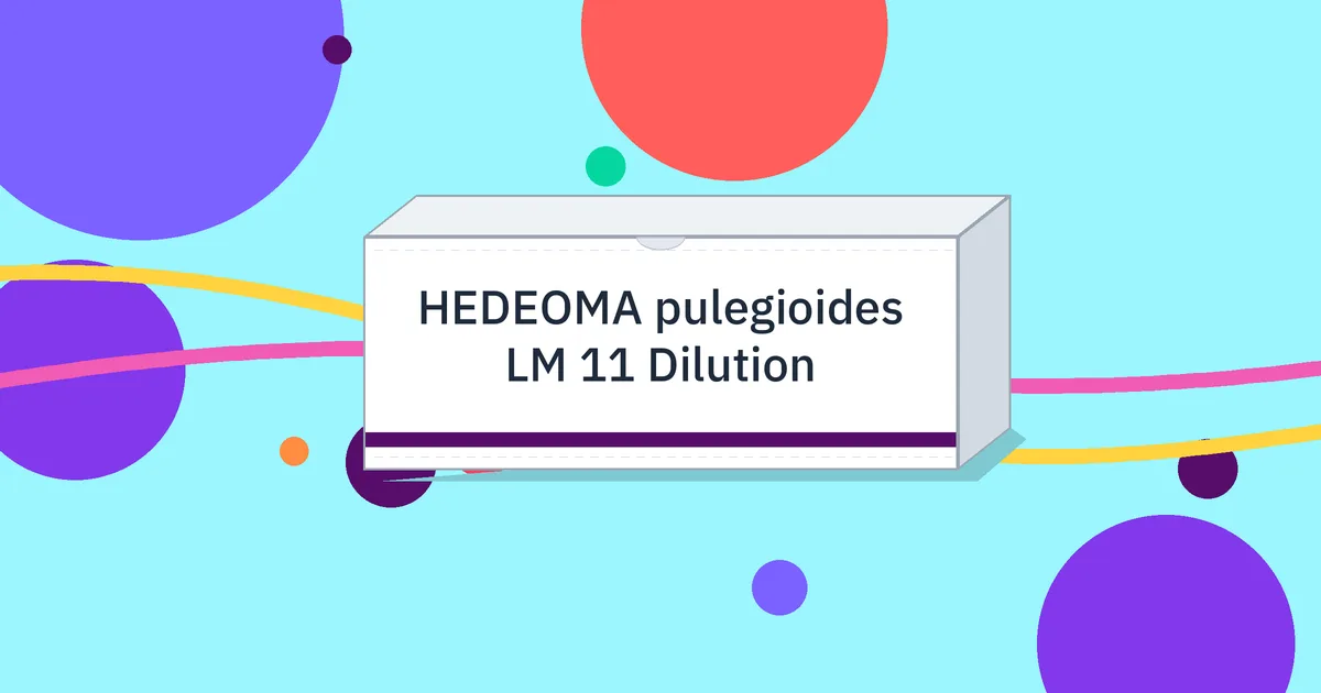 Symbolbild: Packung mit der Aufschrift HEDEOMA pulegioides LM 11 Dilution (PZN 13551144) – Verfügbarkeit und Bezug in Apotheken in Frankfurt am Main