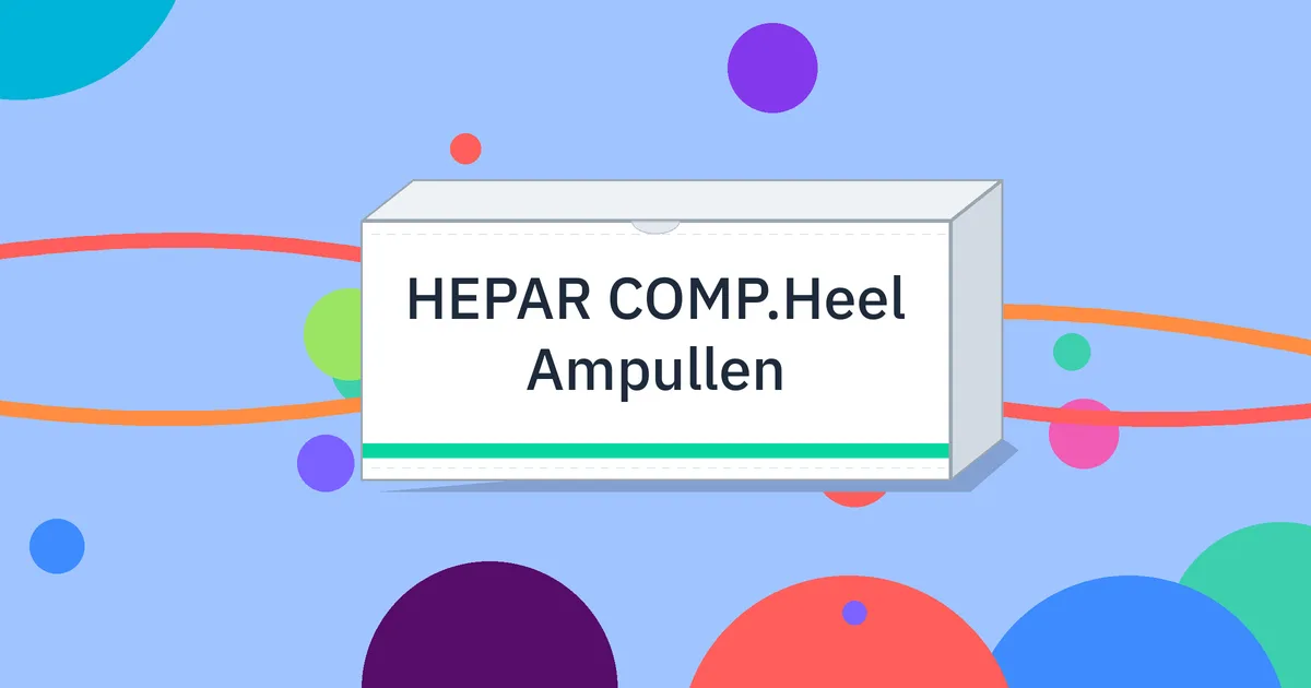 Symbolbild: Packung mit der Aufschrift HEPAR COMP.Heel Ampullen (PZN 06340642) – Verfügbarkeit und Bezug in Apotheken in Frankfurt am Main