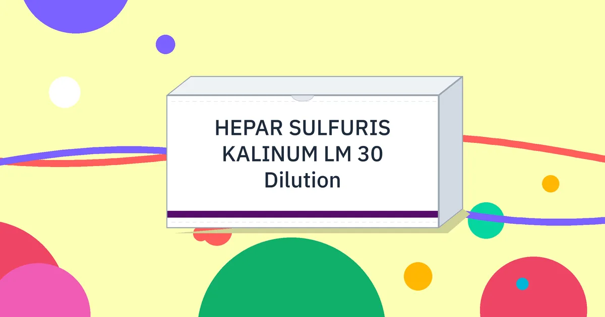 Symbolbild: Packung mit der Aufschrift HEPAR SULFURIS KALINUM LM 30 Dilution (PZN 12888083) – Verfügbarkeit und Bezug in Apotheken in Frankfurt am Main