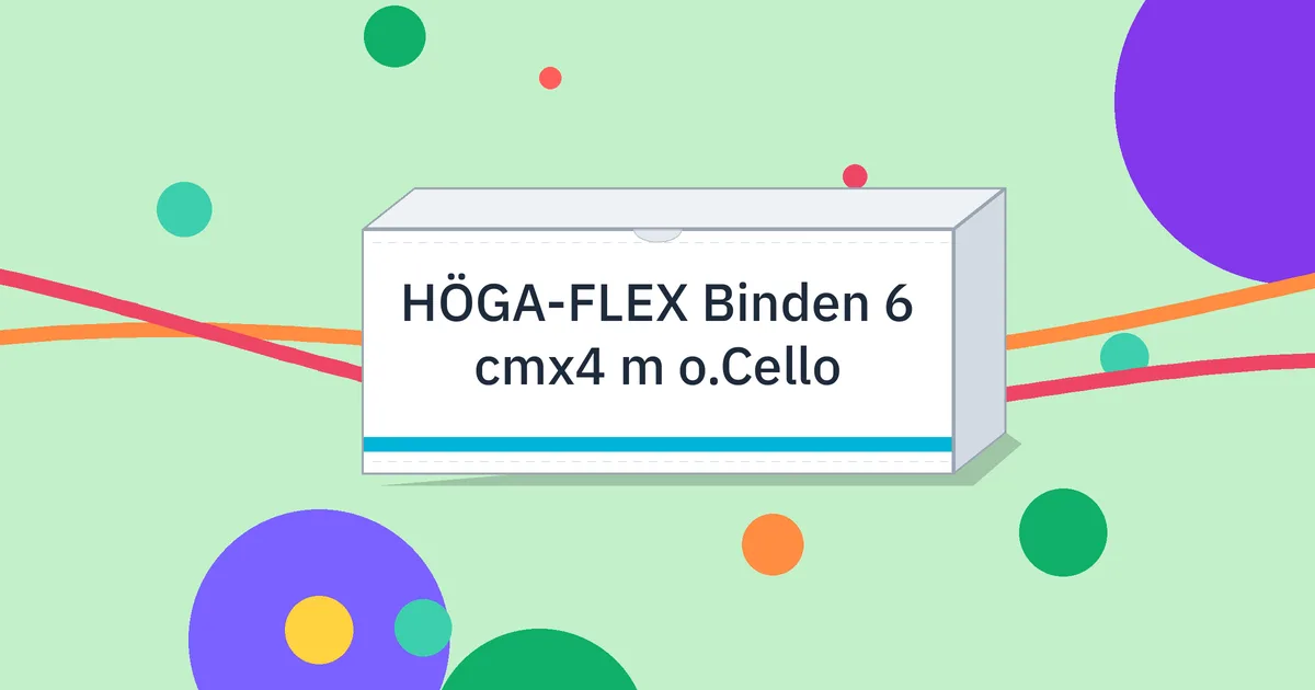 Symbolbild: Packung mit der Aufschrift HÖGA-FLEX Binden 6 cmx4 m o.Cello (PZN 05372427) – Verfügbarkeit und Bezug in Apotheken in Frankfurt am Main