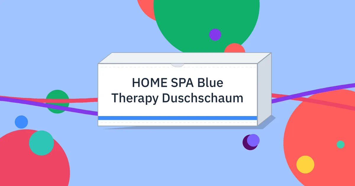 Symbolbild: Packung mit der Aufschrift HOME SPA Blue Therapy Duschschaum (PZN 18678004) – Verfügbarkeit und Bezug in Apotheken in Frankfurt am Main
