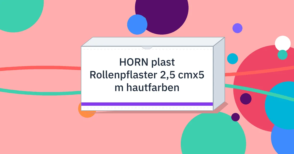 Symbolbild: Packung mit der Aufschrift HORN plast Rollenpflaster 2,5 cmx5 m hautfarben (PZN 04667468) – Verfügbarkeit und Bezug in Apotheken in Frankfurt am Main