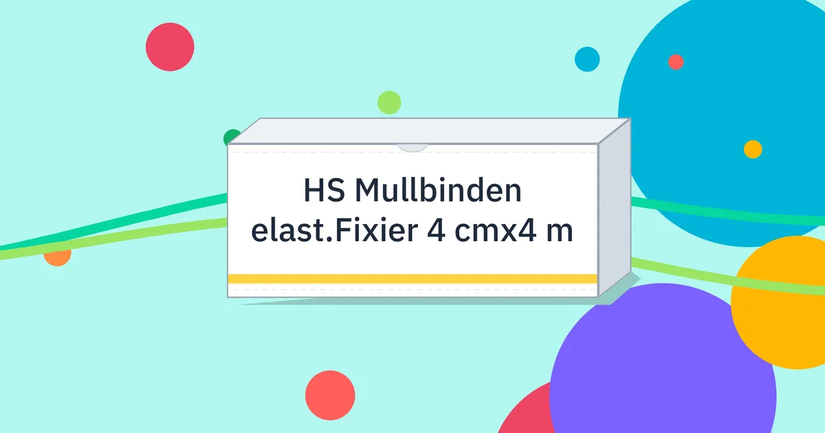 Symbolbild: Packung mit der Aufschrift HS Mullbinden elast.Fixier 4 cmx4 m (PZN 03694233) – Verfügbarkeit und Bezug in Apotheken in Frankfurt am Main