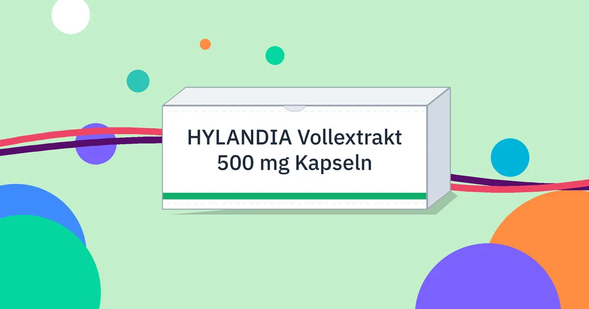 Symbolbild: Packung mit der Aufschrift HYLANDIA Vollextrakt 500 mg Kapseln (PZN 13814804) – Verfügbarkeit und Bezug in Apotheken in Frankfurt am Main