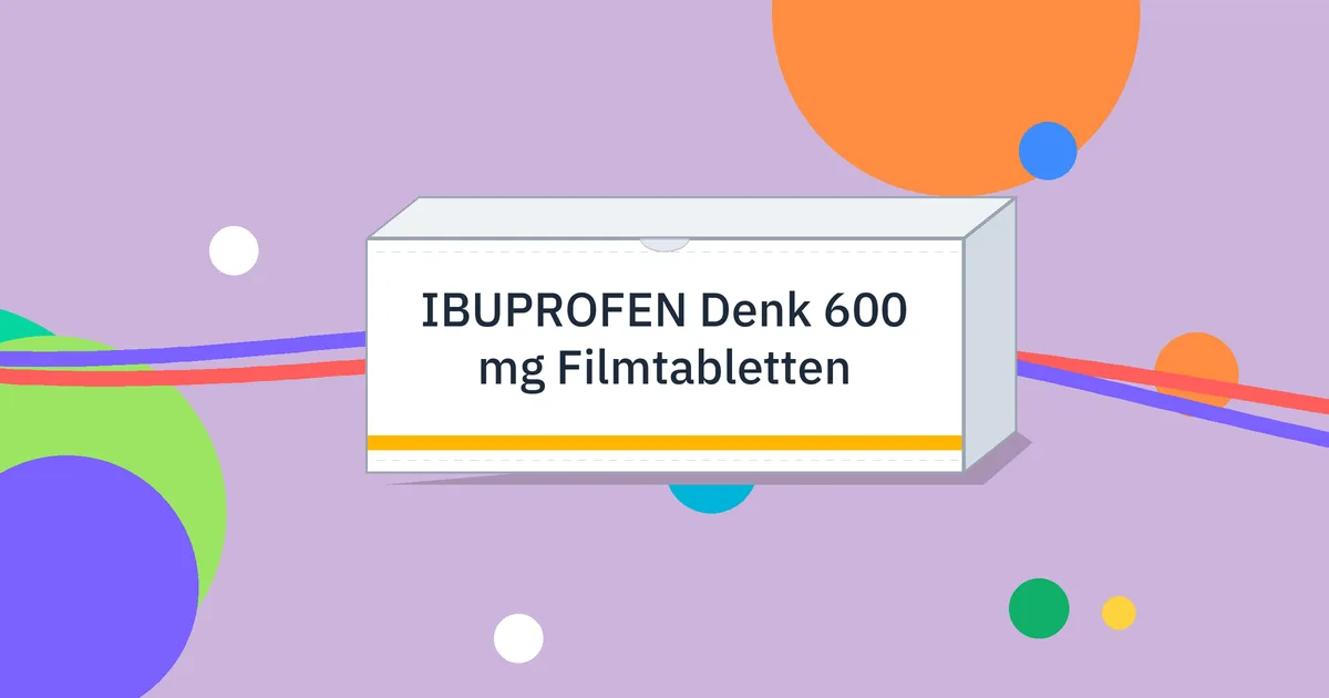 Symbolbild: Packung mit der Aufschrift IBUPROFEN Denk 600 mg Filmtabletten (PZN 16703324) – Verfügbarkeit und Bezug in Apotheken in Frankfurt am Main
