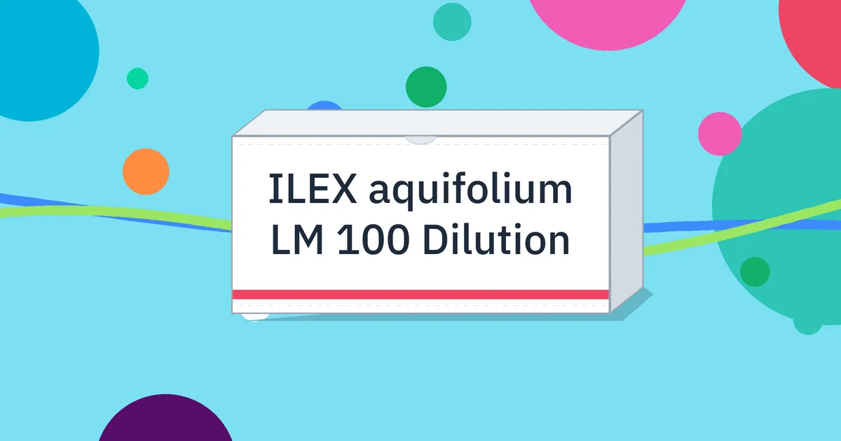Symbolbild: Packung mit der Aufschrift ILEX aquifolium LM 100 Dilution (PZN 12912373) – Verfügbarkeit und Bezug in Apotheken in Frankfurt am Main