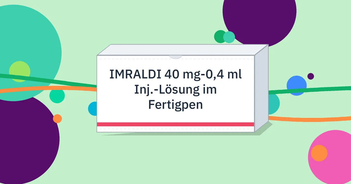 Symbolbild: Packung mit der Aufschrift IMRALDI 40 mg-0,4 ml Inj.-Lösung im Fertigpen (PZN 18681265) – Verfügbarkeit und Bezug in Apotheken in Frankfurt am Main