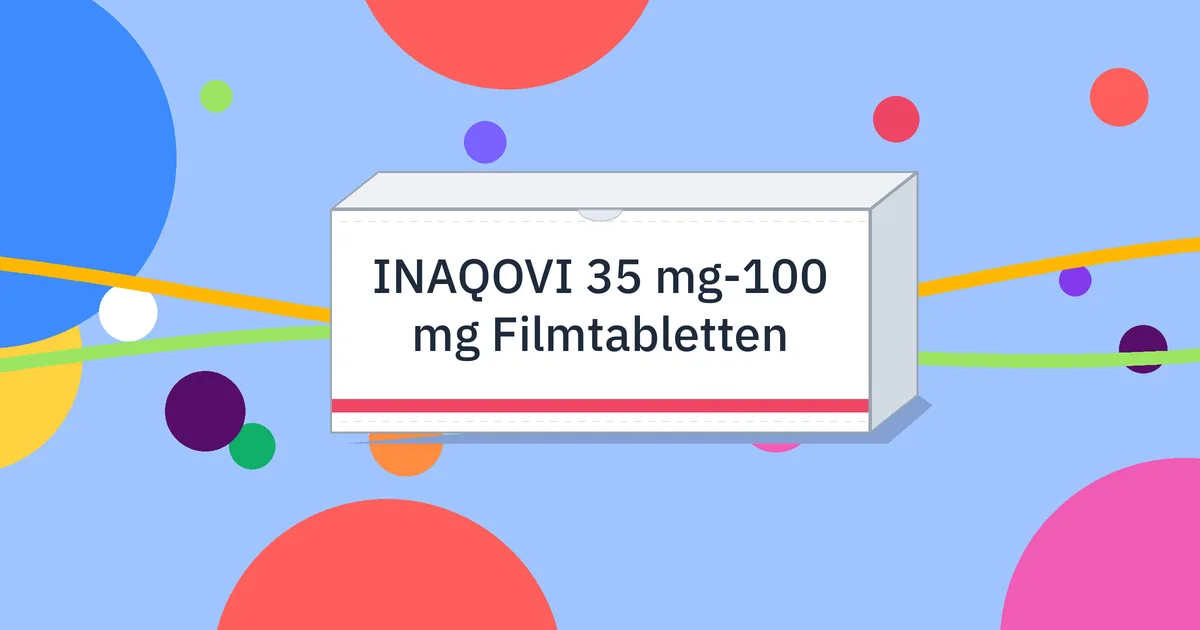 Symbolbild: Packung mit der Aufschrift INAQOVI 35 mg-100 mg Filmtabletten (PZN 18827326) – Verfügbarkeit und Bezug in Apotheken in Frankfurt am Main