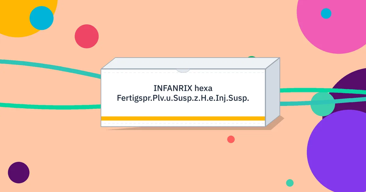 Symbolbild: Packung mit der Aufschrift INFANRIX hexa Fertigspr.Plv.u.Susp.z.H.e.Inj.Susp. (PZN 19467982) – Verfügbarkeit und Bezug in Apotheken in Frankfurt am Main
