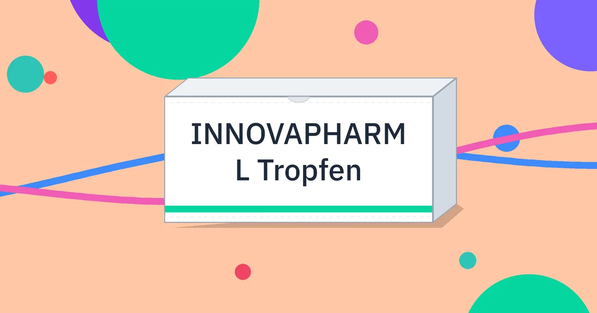Symbolbild: Packung mit der Aufschrift INNOVAPHARM L Tropfen (PZN 10526275) – Verfügbarkeit und Bezug in Apotheken in Frankfurt am Main