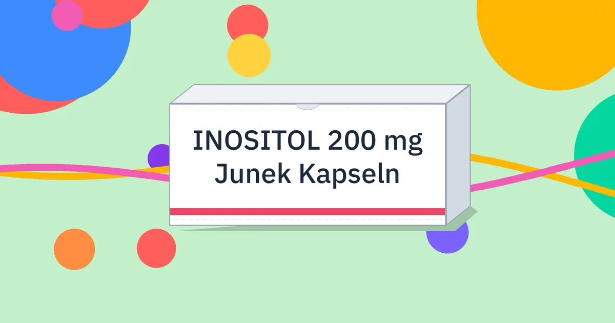 Symbolbild: Packung mit der Aufschrift INOSITOL 200 mg Junek Kapseln (PZN 10336209) – Verfügbarkeit und Bezug in Apotheken in Frankfurt am Main