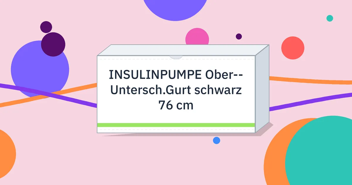 Symbolbild: Packung mit der Aufschrift INSULINPUMPE Ober--Untersch.Gurt schwarz 76 cm (PZN 10356376) – Verfügbarkeit und Bezug in Apotheken in Frankfurt am Main