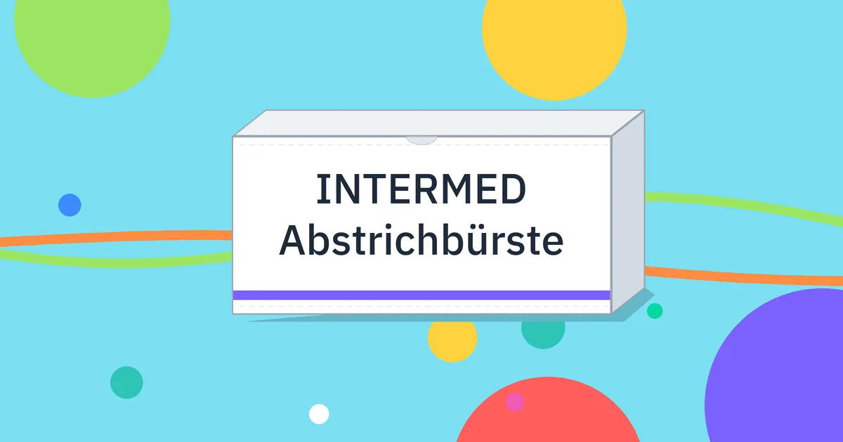 Symbolbild: Packung mit der Aufschrift INTERMED Abstrichbürste (PZN 11654532) – Verfügbarkeit und Bezug in Apotheken in Frankfurt am Main