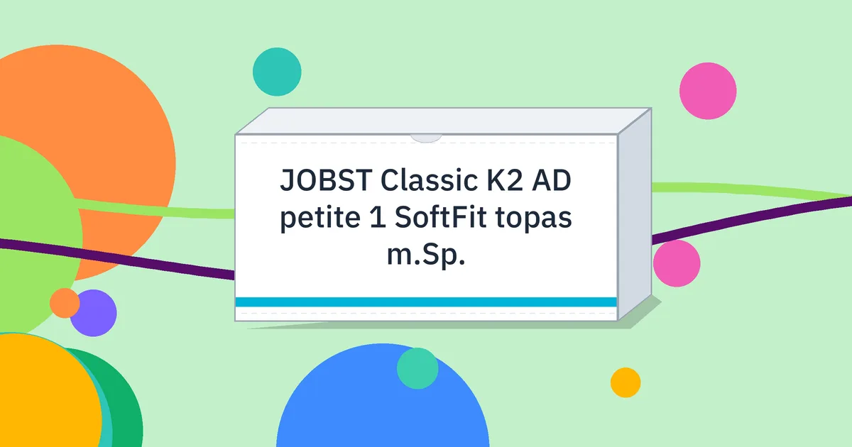 Symbolbild: Packung mit der Aufschrift JOBST Classic K2 AD petite 1 SoftFit topas m.Sp. (PZN 14222709) – Verfügbarkeit und Bezug in Apotheken in Frankfurt am Main