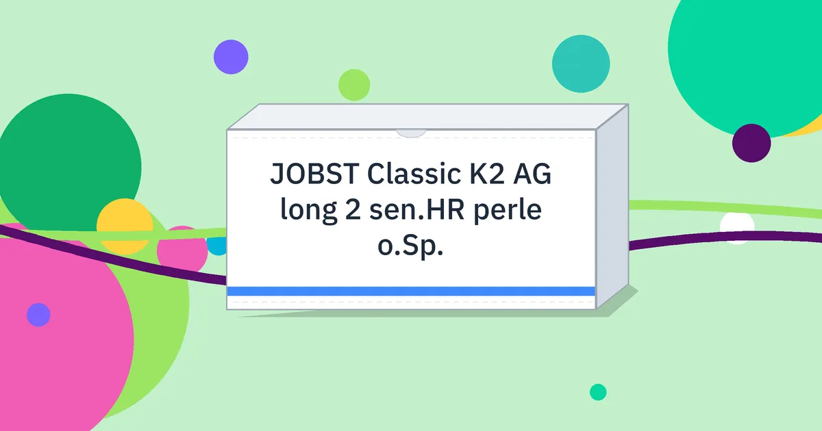 Symbolbild: Packung mit der Aufschrift JOBST Classic K2 AG long 2 sen.HR perle o.Sp. (PZN 17958724) – Verfügbarkeit und Bezug in Apotheken in Frankfurt am Main