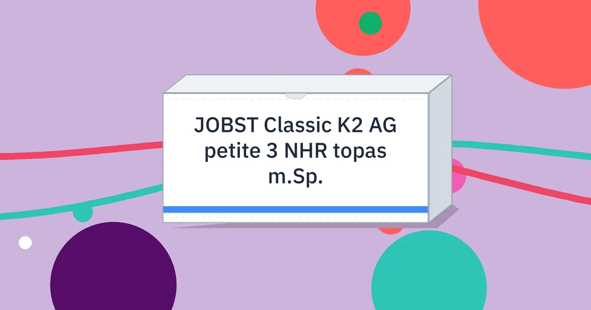 Symbolbild: Packung mit der Aufschrift JOBST Classic K2 AG petite 3 NHR topas m.Sp. (PZN 13063025) – Verfügbarkeit und Bezug in Apotheken in Frankfurt am Main