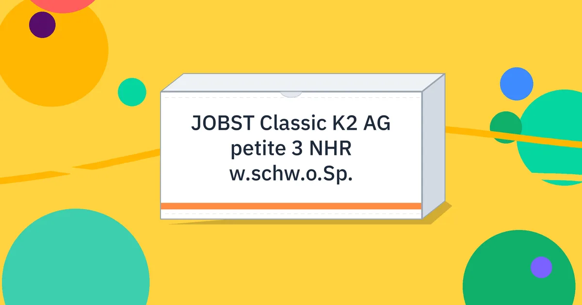 Symbolbild: Packung mit der Aufschrift JOBST Classic K2 AG petite 3 NHR w.schw.o.Sp. (PZN 11273988) – Verfügbarkeit und Bezug in Apotheken in Frankfurt am Main