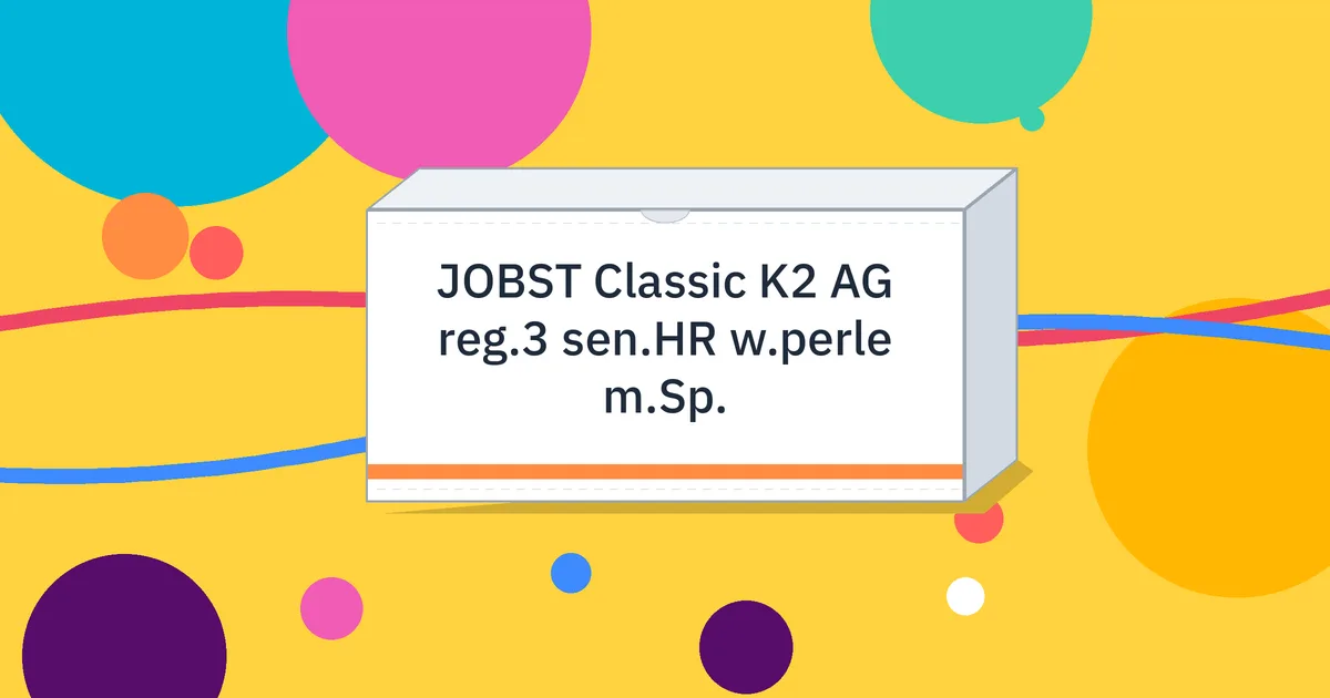 Symbolbild: Packung mit der Aufschrift JOBST Classic K2 AG reg.3 sen.HR w.perle m.Sp. (PZN 17960796) – Verfügbarkeit und Bezug in Apotheken in Frankfurt am Main