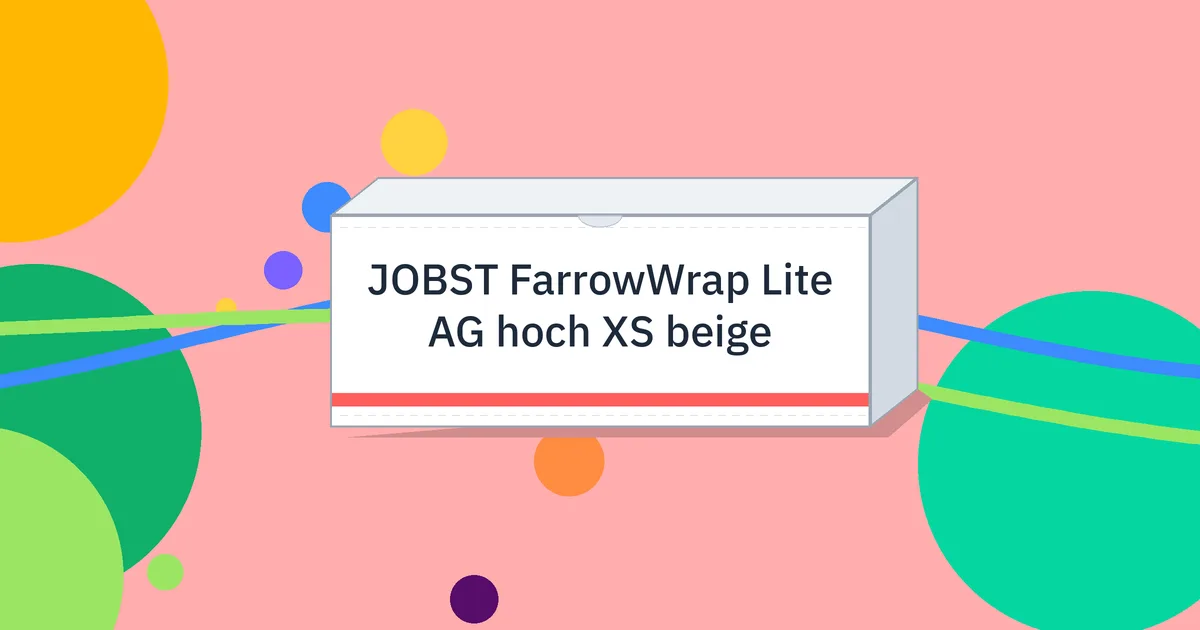 Symbolbild: Packung mit der Aufschrift JOBST FarrowWrap Lite AG hoch XS beige (PZN 13870659) – Verfügbarkeit und Bezug in Apotheken in Frankfurt am Main