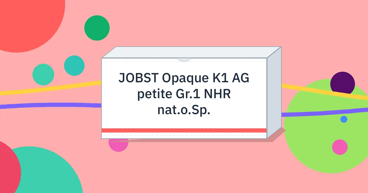 Symbolbild: Packung mit der Aufschrift JOBST Opaque K1 AG petite Gr.1 NHR nat.o.Sp. (PZN 13088189) – Verfügbarkeit und Bezug in Apotheken in Frankfurt am Main