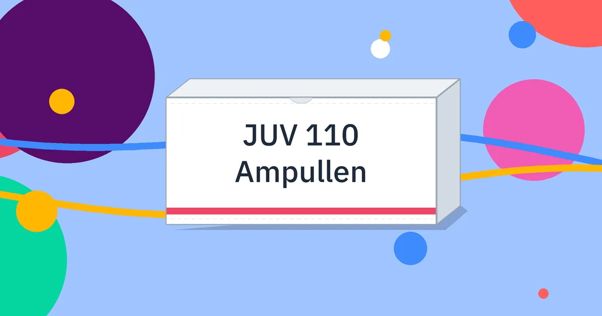 Symbolbild: Packung mit der Aufschrift JUV 110 Ampullen (PZN 02541390) – Verfügbarkeit und Bezug in Apotheken in Frankfurt am Main