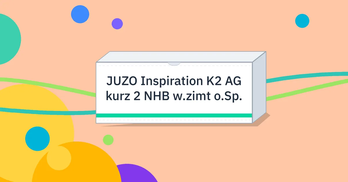 Symbolbild: Packung mit der Aufschrift JUZO Inspiration K2 AG kurz 2 NHB w.zimt o.Sp. (PZN 14921324) – Verfügbarkeit und Bezug in Apotheken in Frankfurt am Main