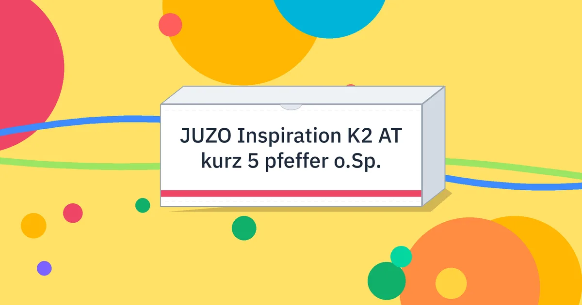 Symbolbild: Packung mit der Aufschrift JUZO Inspiration K2 AT kurz 5 pfeffer o.Sp. (PZN 14931452) – Verfügbarkeit und Bezug in Apotheken in Frankfurt am Main