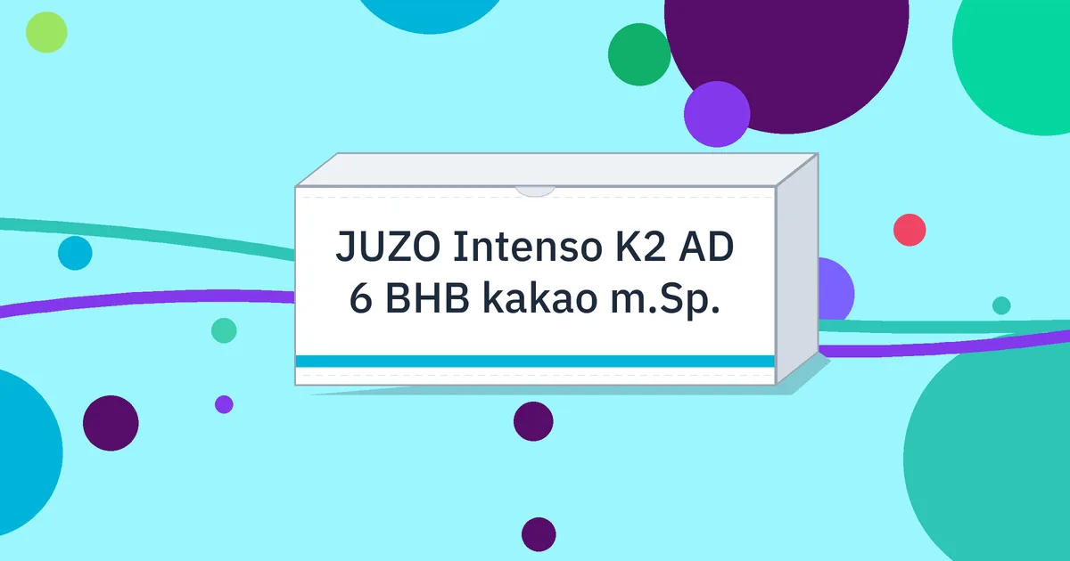 Symbolbild: Packung mit der Aufschrift JUZO Intenso K2 AD 6 BHB kakao m.Sp. (PZN 18613625) – Verfügbarkeit und Bezug in Apotheken in Frankfurt am Main
