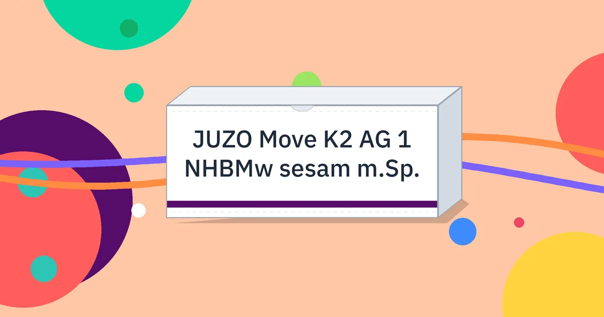 Symbolbild: Packung mit der Aufschrift JUZO Move K2 AG 1 NHBMw sesam m.Sp. (PZN 18523589) – Verfügbarkeit und Bezug in Apotheken in Frankfurt am Main