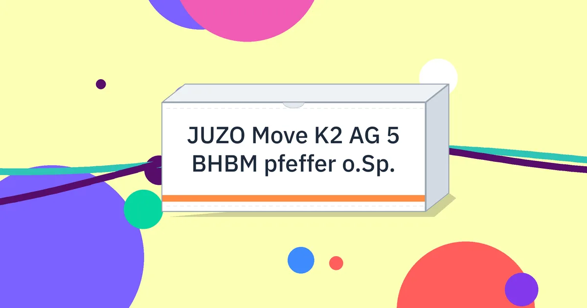 Symbolbild: Packung mit der Aufschrift JUZO Move K2 AG 5 BHBM pfeffer o.Sp. (PZN 16648039) – Verfügbarkeit und Bezug in Apotheken in Frankfurt am Main
