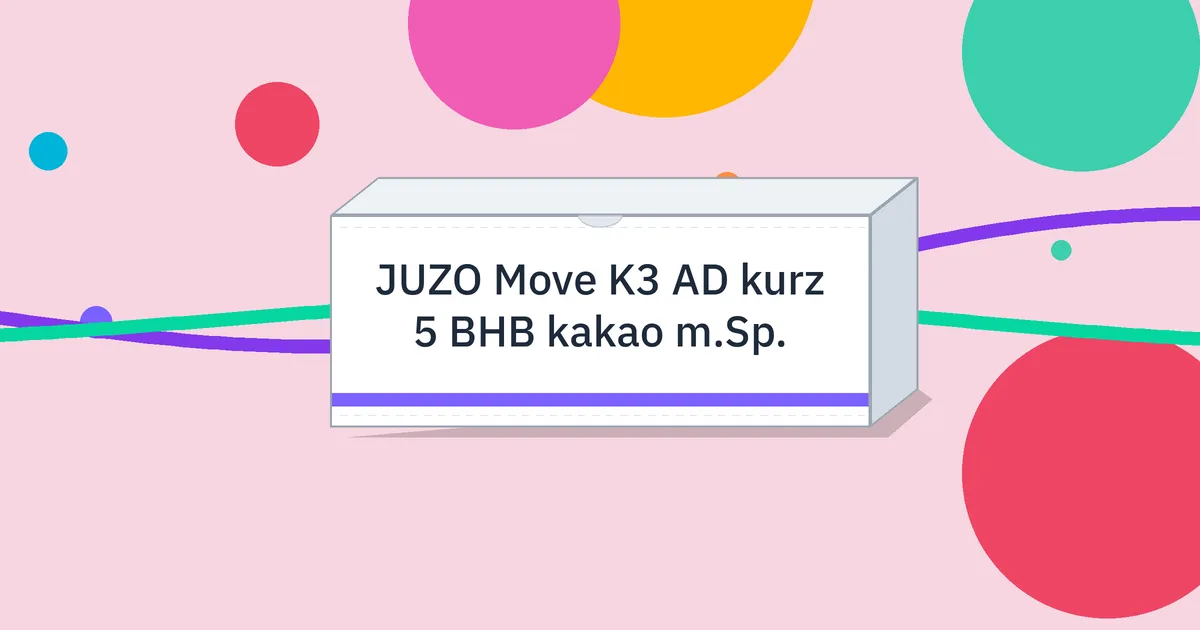 Symbolbild: Packung mit der Aufschrift JUZO Move K3 AD kurz 5 BHB kakao m.Sp. (PZN 18572429) – Verfügbarkeit und Bezug in Apotheken in Frankfurt am Main