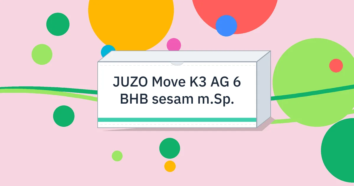 Symbolbild: Packung mit der Aufschrift JUZO Move K3 AG 6 BHB sesam m.Sp. (PZN 18575758) – Verfügbarkeit und Bezug in Apotheken in Frankfurt am Main