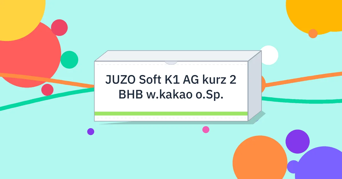 Symbolbild: Packung mit der Aufschrift JUZO Soft K1 AG kurz 2 BHB w.kakao o.Sp. (PZN 14839077) – Verfügbarkeit und Bezug in Apotheken in Frankfurt am Main
