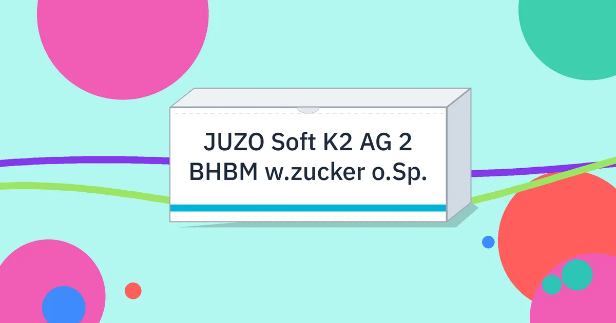 Symbolbild: Packung mit der Aufschrift JUZO Soft K2 AG 2 BHBM w.zucker o.Sp. (PZN 14868558) – Verfügbarkeit und Bezug in Apotheken in Frankfurt am Main