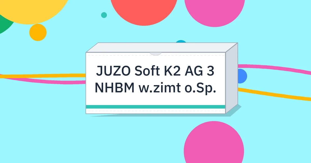 Symbolbild: Packung mit der Aufschrift JUZO Soft K2 AG 3 NHBM w.zimt o.Sp. (PZN 14997244) – Verfügbarkeit und Bezug in Apotheken in Frankfurt am Main