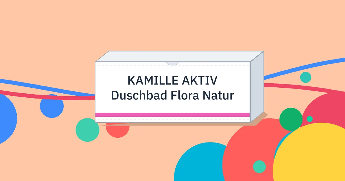 Symbolbild: Packung mit der Aufschrift KAMILLE AKTIV Duschbad Flora Natur (PZN 08770631) – Verfügbarkeit und Bezug in Apotheken in Frankfurt am Main