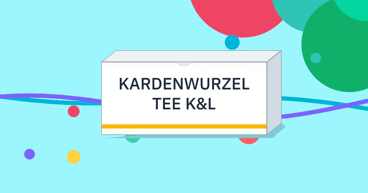 Symbolbild: Packung mit der Aufschrift KARDENWURZEL TEE K&L (PZN 16900272) – Verfügbarkeit und Bezug in Apotheken in Frankfurt am Main