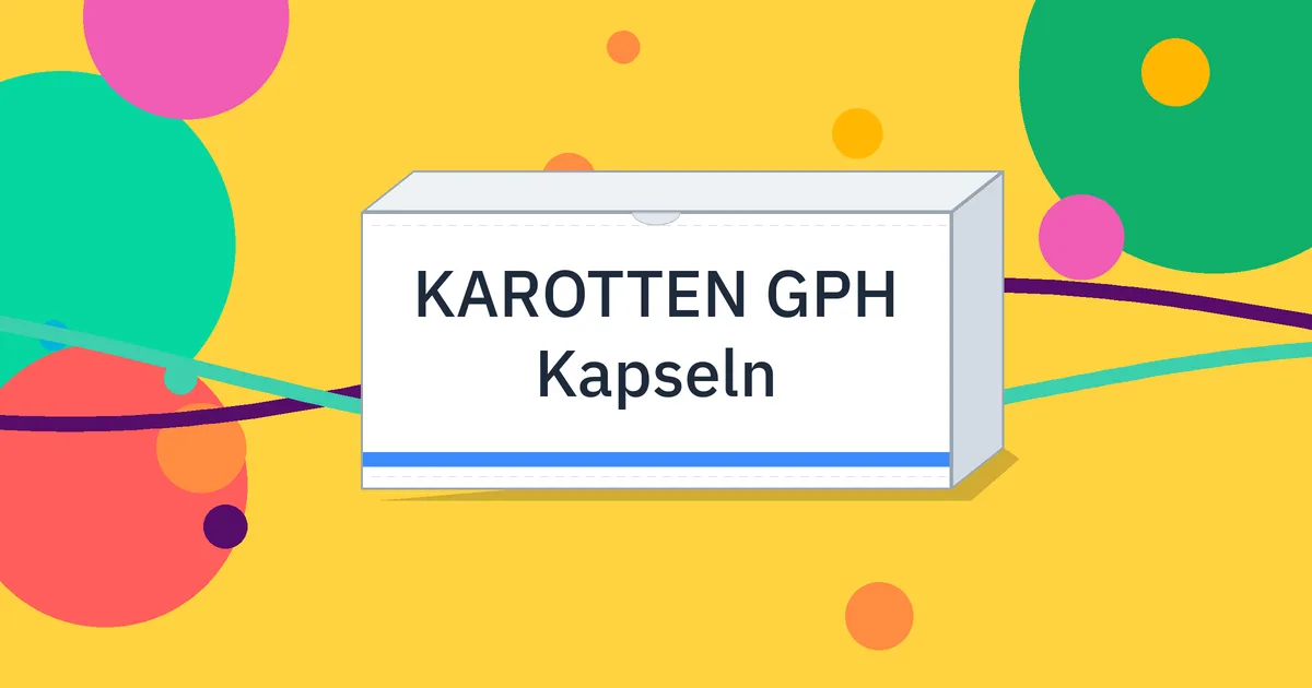 Symbolbild: Packung mit der Aufschrift KAROTTEN GPH Kapseln (PZN 09323667) – Verfügbarkeit und Bezug in Apotheken in Frankfurt am Main