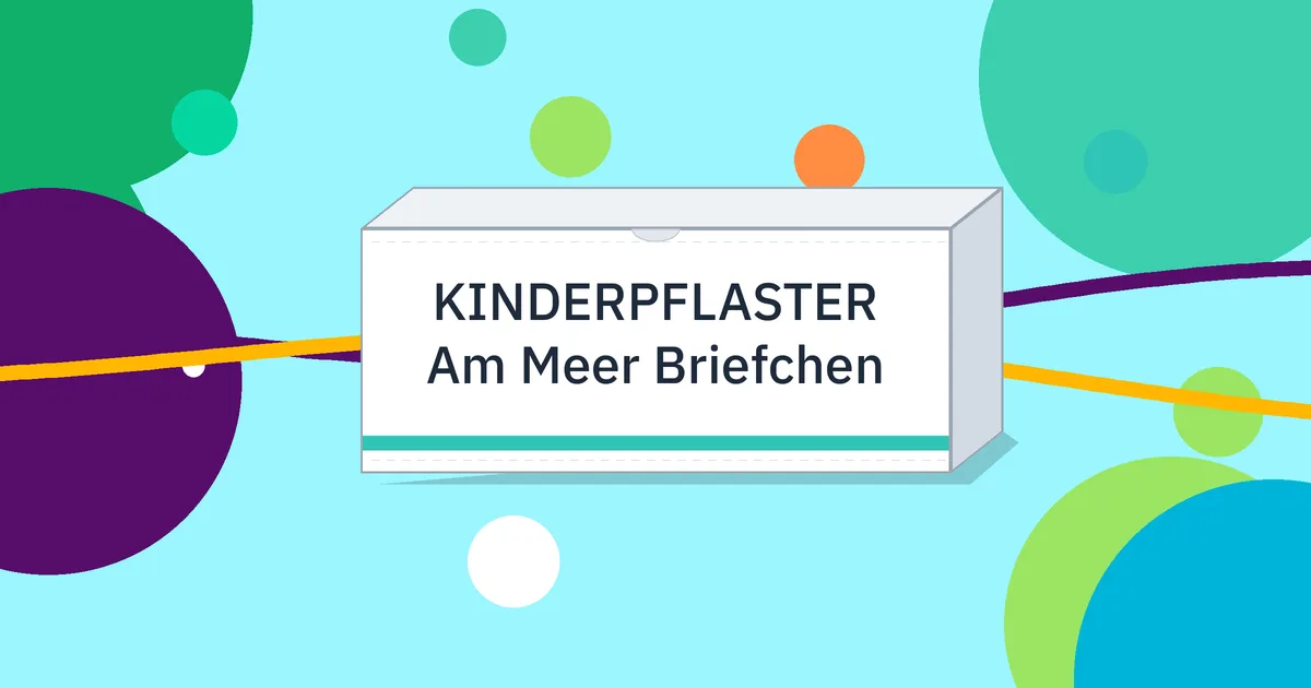 Symbolbild: Packung mit der Aufschrift KINDERPFLASTER Am Meer Briefchen (PZN 19405432) – Verfügbarkeit und Bezug in Apotheken in Frankfurt am Main