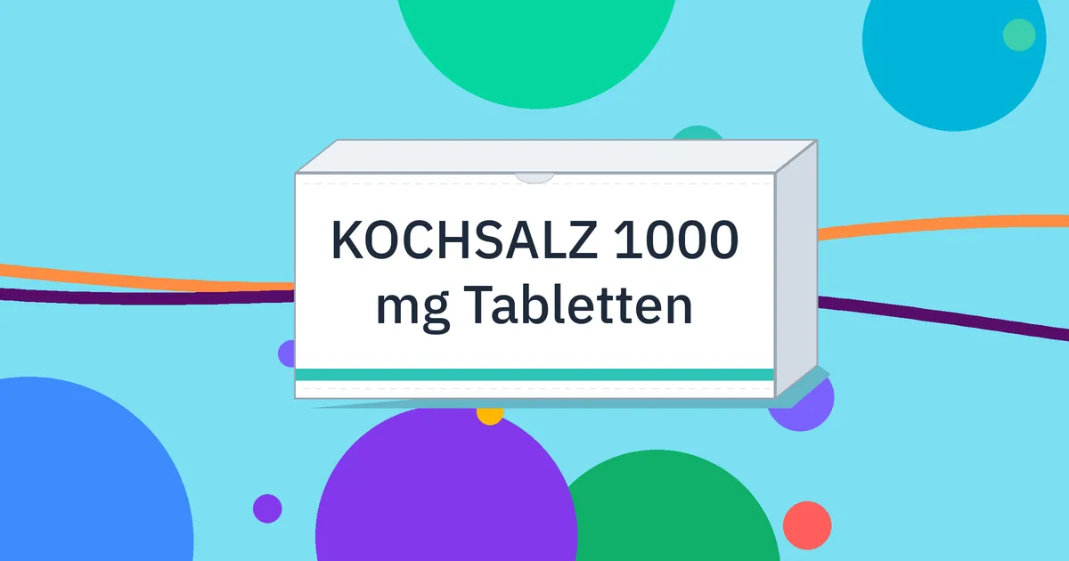 Symbolbild: Packung mit der Aufschrift KOCHSALZ 1000 mg Tabletten (PZN 19276992) – Verfügbarkeit und Bezug in Apotheken in Frankfurt am Main