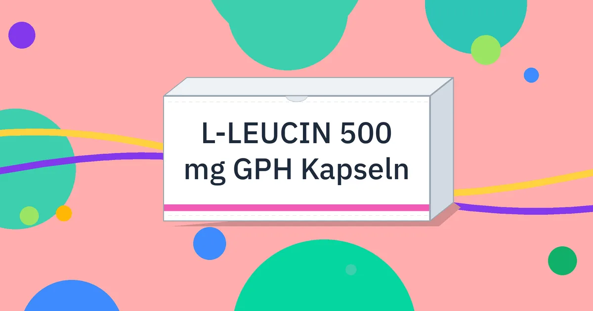 Symbolbild: Packung mit der Aufschrift L-LEUCIN 500 mg GPH Kapseln (PZN 08403766) – Verfügbarkeit und Bezug in Apotheken in Frankfurt am Main